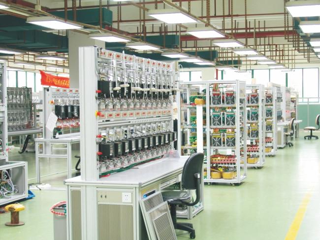 Meter Test Bench front view showing multiple meter positions