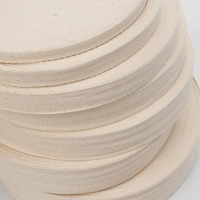 China Plain Design Natural Cotton Ribbon 10mm-50mm Custom Printed Cotton Ribbon for sale