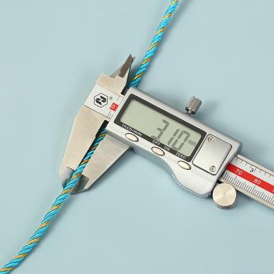 中国 3本 2mm-10mm ポリエステルナイロンロープ 金糸 ブラセレット 混合 販売のため