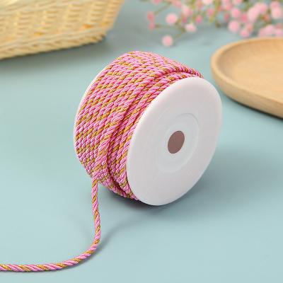 中国 3本 2mm-10mm ポリエステルナイロンロープ 金糸 ブラセレット 混合 販売のため
