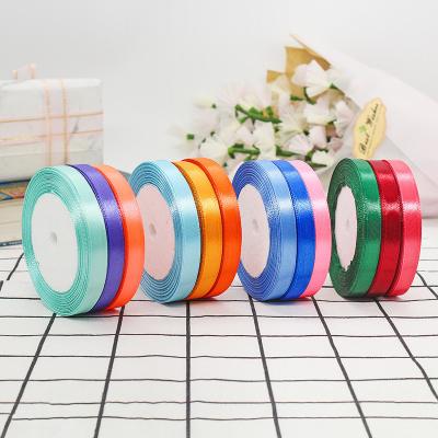 Cina Single face assorted polyester nylon satin ribbon 100 yard 3mm-10mm in vendita