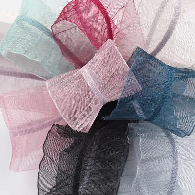 China 25mm|38mm Wrinkle Edge Polyester Organza Ribbon for DIY Hair Ribbon Bow for sale