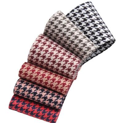 China 40mm Double Face Polyester Hound Stooth Ribbon for Ribbon Bow Making and Garment Decoration for sale