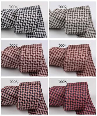 China 40mm Double Face Polyester Hound Stooth Ribbon for Ribbon Bow Making and Garment Decoration for sale