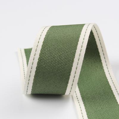 China Cinturón de poliéster de borde cosido de 6 mm a 40 mm, rodillos de cinta de poliéster verde rojo en venta