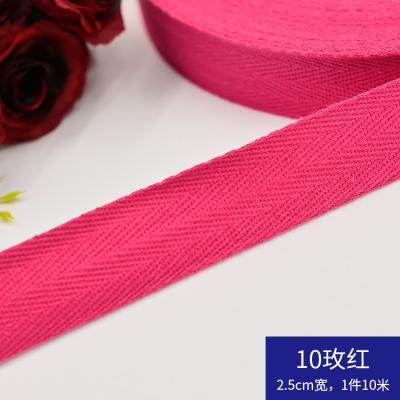 China Herribone Design katoen lint paars oranje katoen twill tape Te koop