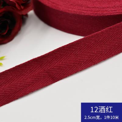 China Herribone Design katoen lint paars oranje katoen twill tape Te koop