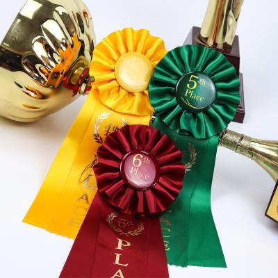 China Weißblau Vorgefertigte Satinbögen Medaille Satinbögen für Handwerk zu verkaufen