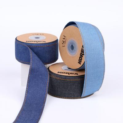 China OEM ODM Blue Denim Jeans Ribbon 12mm-38mm Ribbon For Jeans for sale