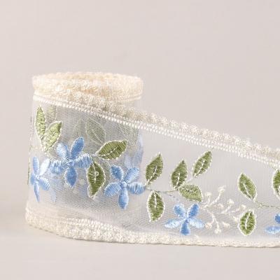 Cina Ricamo Nastro Organza Cablato 85mm Nastro Organza Stampato a faccia singola in vendita
