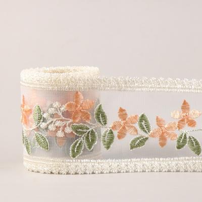 Cina Ricamo Nastro Organza Cablato 85mm Nastro Organza Stampato a faccia singola in vendita
