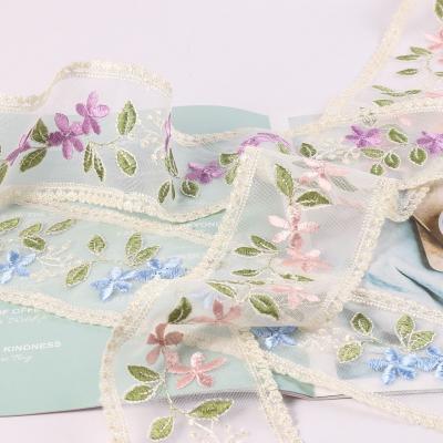 Cina Ricamo Nastro Organza Cablato 85mm Nastro Organza Stampato a faccia singola in vendita