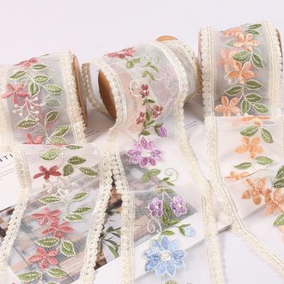 Cina Ricamo Nastro Organza Cablato 85mm Nastro Organza Stampato a faccia singola in vendita