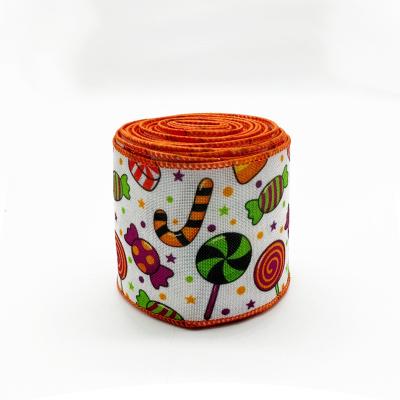 China Schattig tekenfilm Halloween Draadband 63mm Festival Halloween Grosgrain Ribbon Te koop