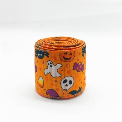 China Schattig tekenfilm Halloween Draadband 63mm Festival Halloween Grosgrain Ribbon Te koop