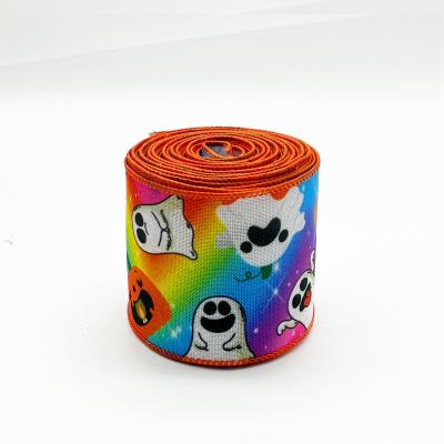 China Schattig tekenfilm Halloween Draadband 63mm Festival Halloween Grosgrain Ribbon Te koop