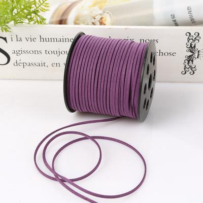 China Suede Leather Velvet Wired Ribbon 3mm Double Sided Velvet Ribbon for sale