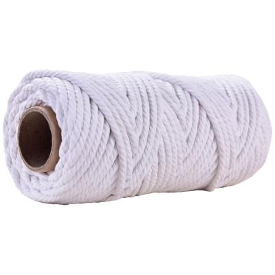 Cina 50 m di filo di macramma rosa polveroso 5 mm ISO9001 corda di cotone rosa 3 fili in vendita