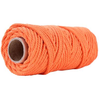 Cina 50 m di filo di macramma rosa polveroso 5 mm ISO9001 corda di cotone rosa 3 fili in vendita