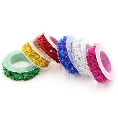 China Shinny Wired Wrapping Paper Rope 100m Paper Twist Rope Rose Silver for sale