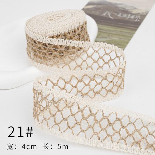 Quality Christmas Brown Burlap Ribbon 5mm-45mm Wired Burlap Ribbon for sale