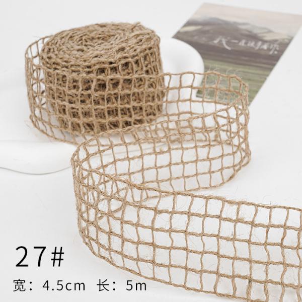 Quality Christmas Brown Burlap Ribbon 5mm-45mm Wired Burlap Ribbon for sale