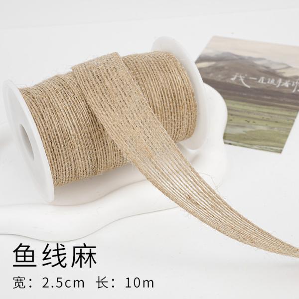 Quality Christmas Brown Burlap Ribbon 5mm-45mm Wired Burlap Ribbon for sale