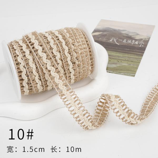 Quality Christmas Brown Burlap Ribbon 5mm-45mm Wired Burlap Ribbon for sale