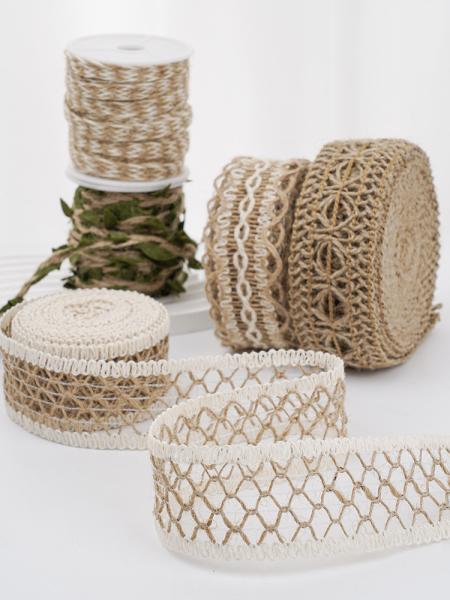 Quality Christmas Brown Burlap Ribbon 5mm-45mm Wired Burlap Ribbon for sale