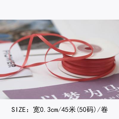China 3mm Polyester Satin Ribbon Double Face High Density Satin Finish Poly Ribbon for sale