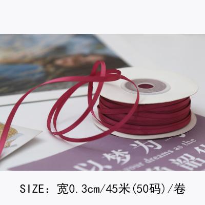 China 3mm Polyester Satin Ribbon Double Face High Density Satin Finish Poly Ribbon for sale