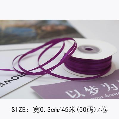 China 3mm Polyester Satin Ribbon Double Face High Density Satin Finish Poly Ribbon for sale