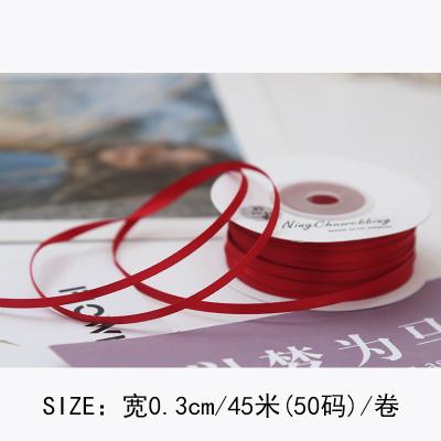 China 3mm Polyester Satin Ribbon Double Face High Density Satin Finish Poly Ribbon for sale