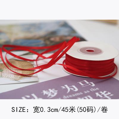 China 3mm Polyester Satin Ribbon Double Face High Density Satin Finish Poly Ribbon for sale