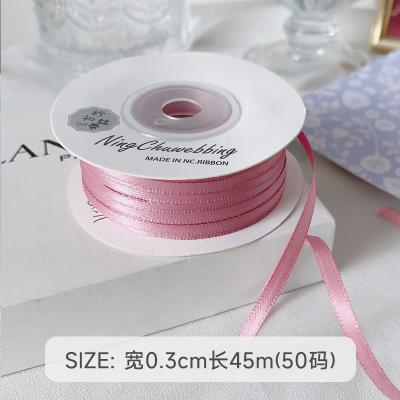 China 3mm Polyester Satin Ribbon Double Face High Density Satin Finish Poly Ribbon for sale