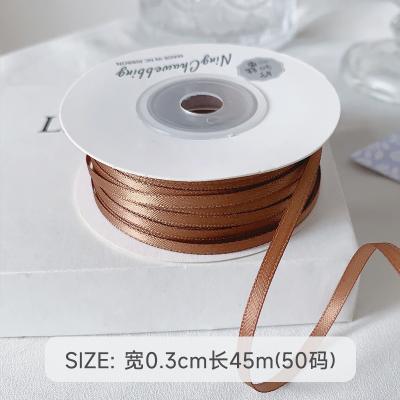 China 3mm Polyester Satin Ribbon Double Face High Density Satin Finish Poly Ribbon for sale