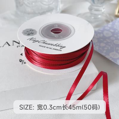 China 3mm Polyester Satin Ribbon Double Face High Density Satin Finish Poly Ribbon for sale