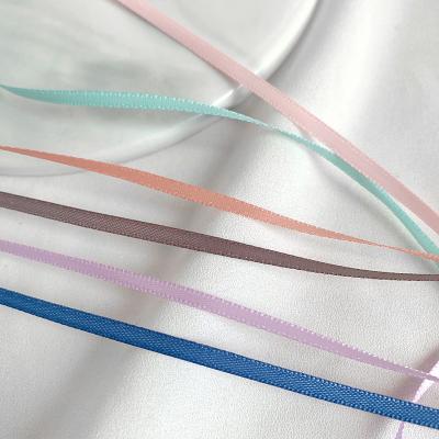China 3mm Polyester Satin Ribbon Double Face High Density Satin Finish Poly Ribbon for sale