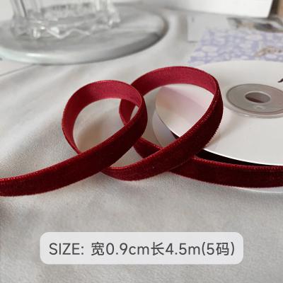 Cina Nastro di velluto a doppia faccia da 38 mm Nastro di velluto rosso scuro da 3,8 cm in vendita