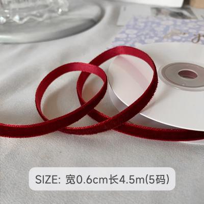 Cina Nastro di velluto a doppia faccia da 38 mm Nastro di velluto rosso scuro da 3,8 cm in vendita