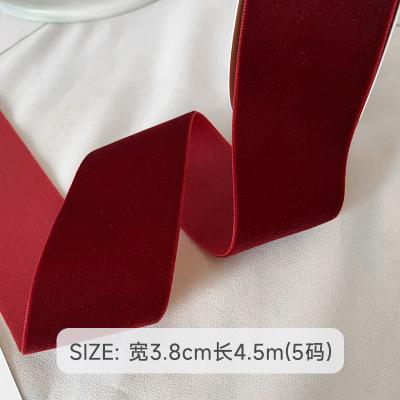 Cina Nastro di velluto a doppia faccia da 38 mm Nastro di velluto rosso scuro da 3,8 cm in vendita
