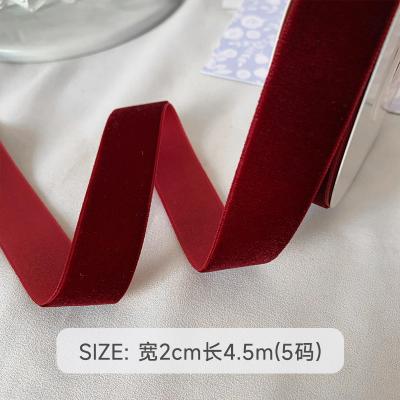 Cina Nastro di velluto a doppia faccia da 38 mm Nastro di velluto rosso scuro da 3,8 cm in vendita