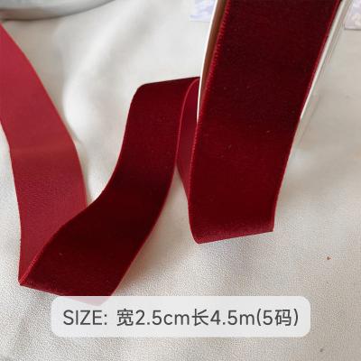 Cina Nastro di velluto a doppia faccia da 38 mm Nastro di velluto rosso scuro da 3,8 cm in vendita