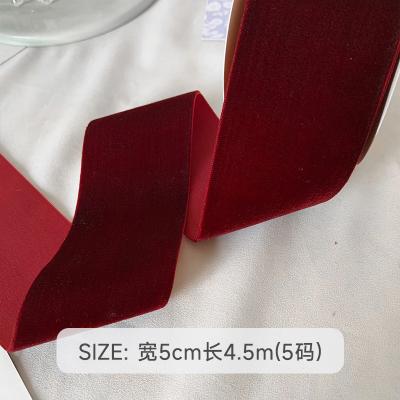 Cina Nastro di velluto a doppia faccia da 38 mm Nastro di velluto rosso scuro da 3,8 cm in vendita