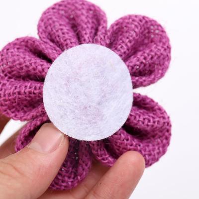 Cina Fiori a nastro di 8 cm Diy Orange Black Jute Rope Flower in vendita