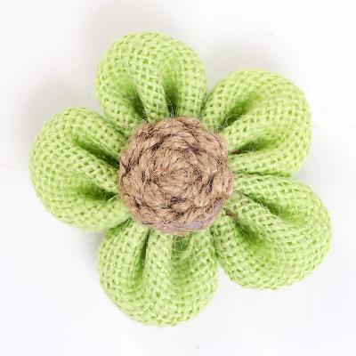 Cina Fiori a nastro di 8 cm Diy Orange Black Jute Rope Flower in vendita