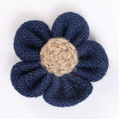 Cina Fiori a nastro di 8 cm Diy Orange Black Jute Rope Flower in vendita