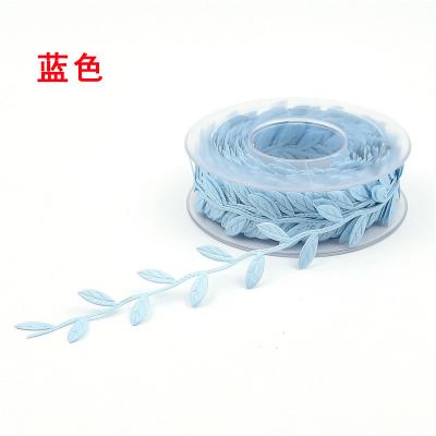 China Polyester Leaf Ribbon Ultrasonic Red Poly Ribbon For Wedding Decoration for sale