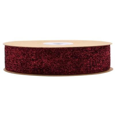 Cina Nastro di velluto brillante di 25 mm, tinto di verde oliva in vendita