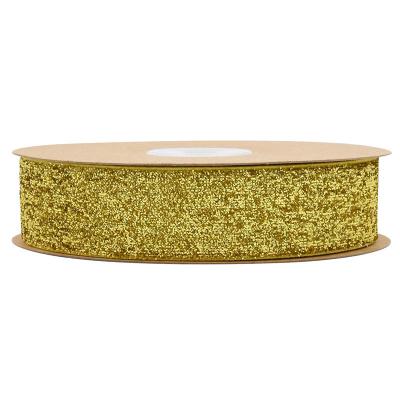 Cina Nastro di velluto brillante di 25 mm, tinto di verde oliva in vendita